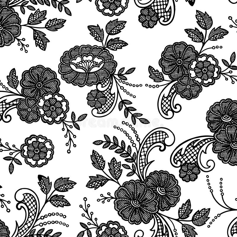 Lace floral flower stock vector. Illustration of fashion - 12734540