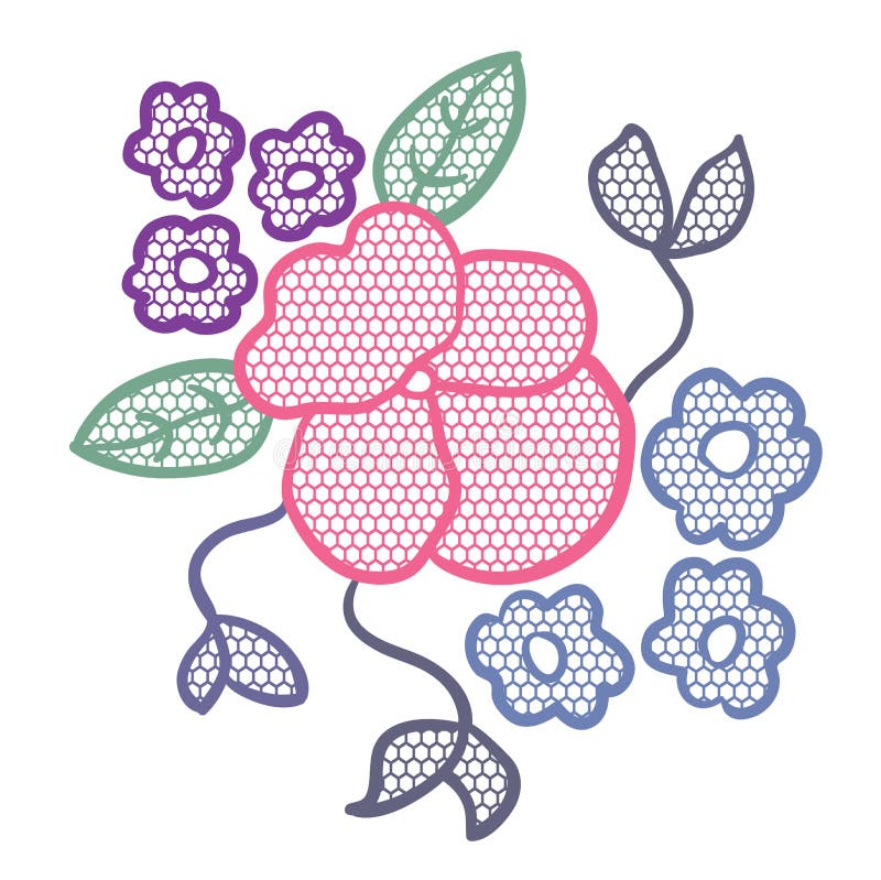 Lace flower applique stock vector. Illustration of decor - 25111759