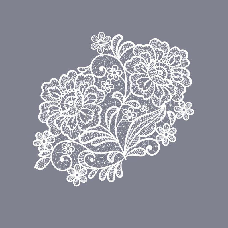 Lace Flowers Decoration Element Stock Vector - Illustration of design ...