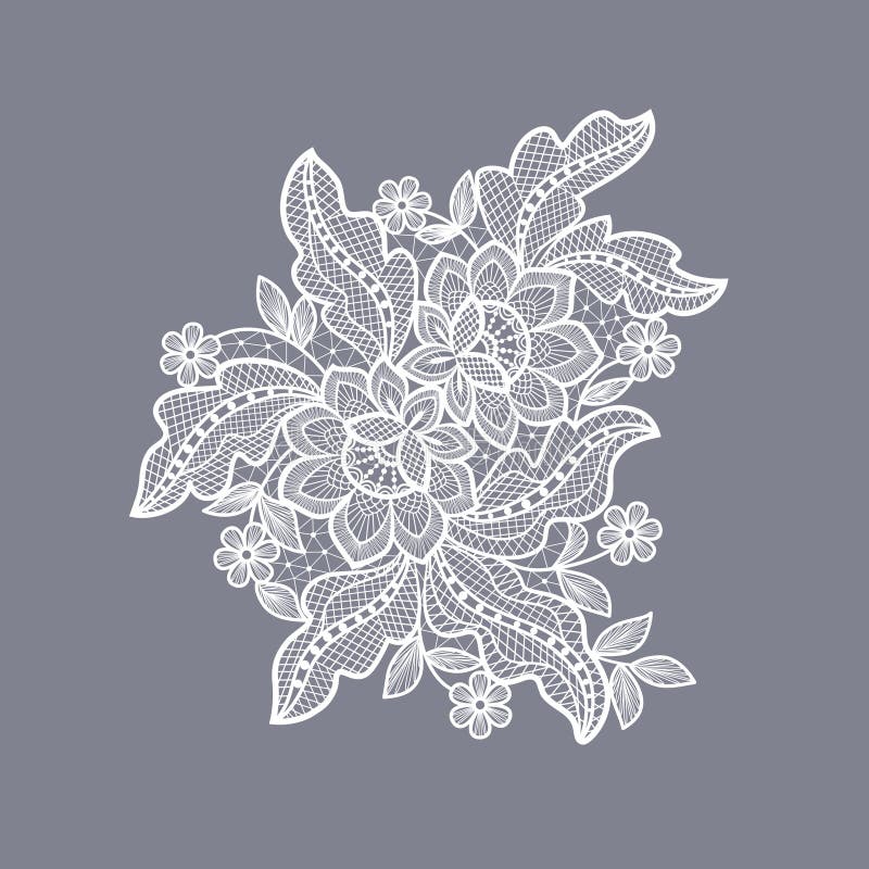 Lace Flowers Decoration Element Stock Vector - Illustration of design ...