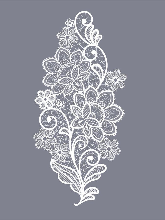 Lace Flowers Decoration Element Stock Vector - Illustration of design ...