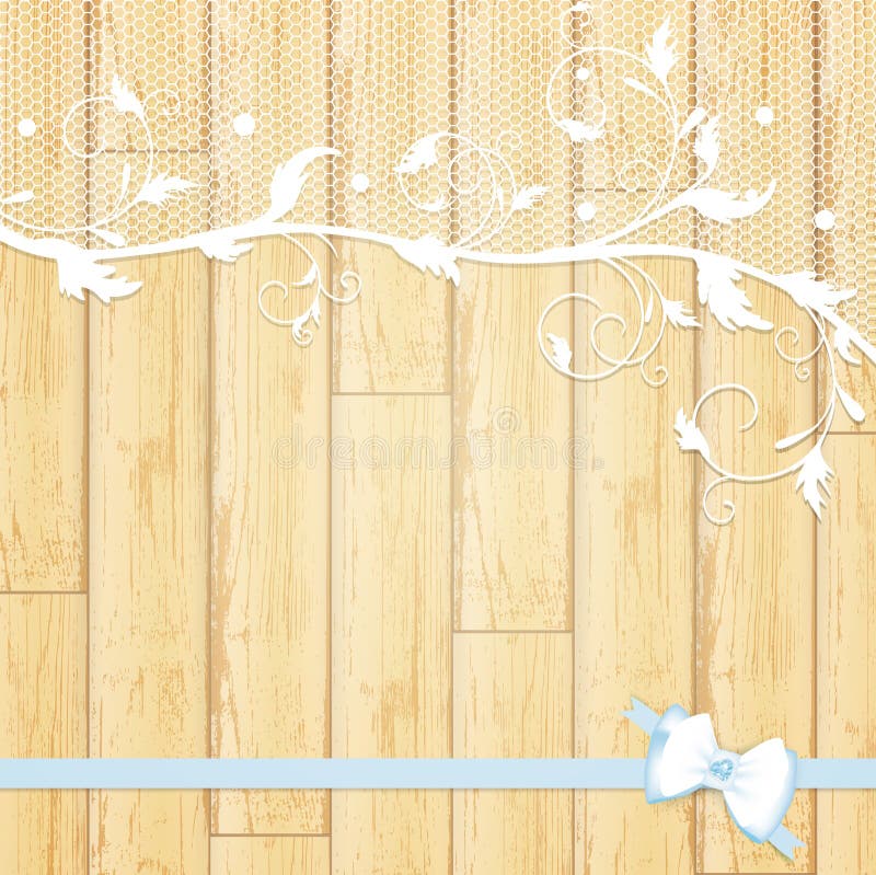 Lace Frame at Wooden Background Stock Vector - Illustration of ...