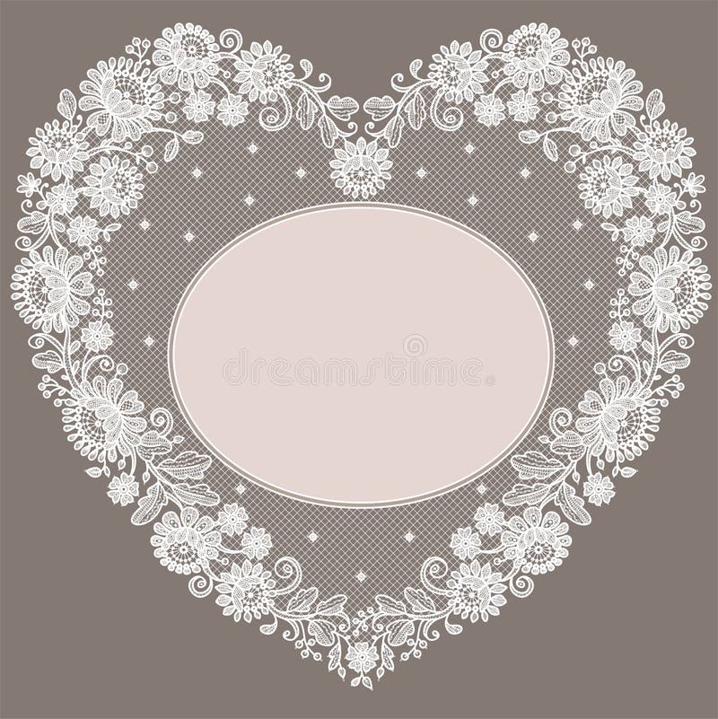Lace. Heart. Clip Art. stock vector. Illustration of border - 97244427