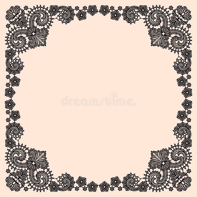 Lace Frame. Lace Vector Background. Stock Vector - Illustration of gray ...