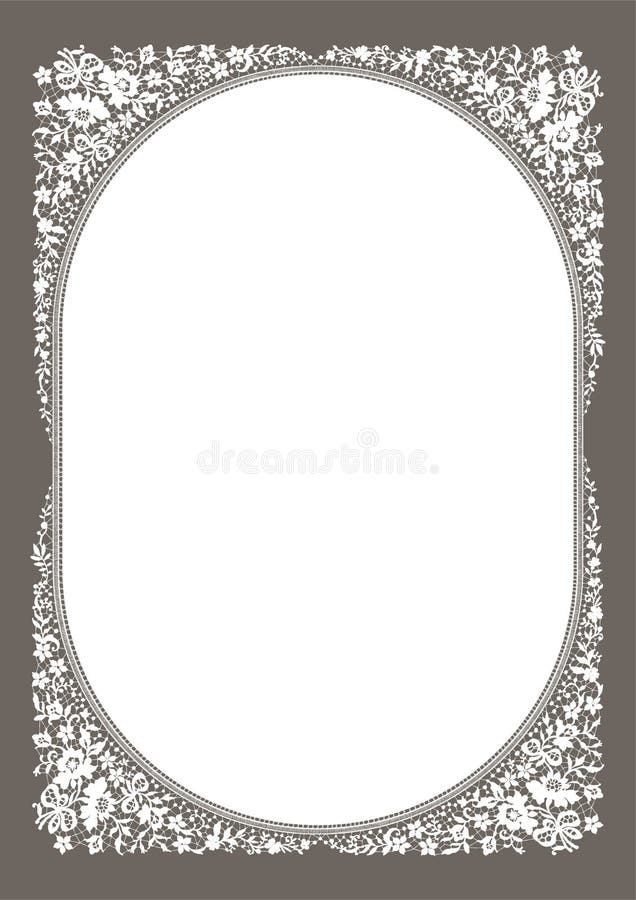 Lace Frame Oval. stock vector. Illustration of lace, beautiful - 55144845
