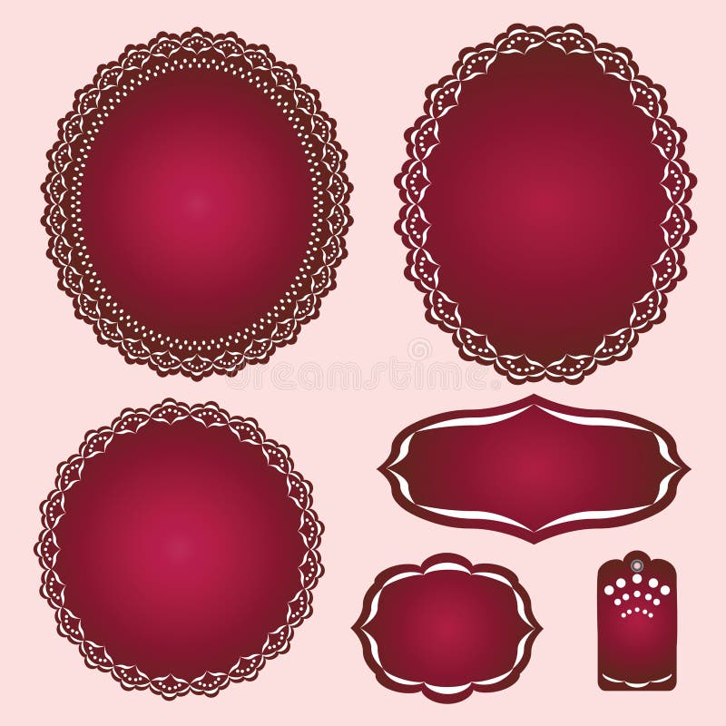 Lace frames collection. stock vector. Illustration of needlework - 22190373