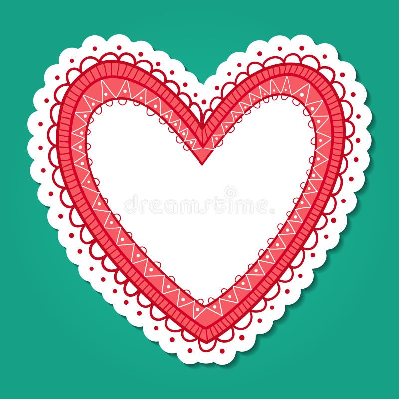 Lace heart frame. stock vector. Illustration of scrapbooking - 48781817