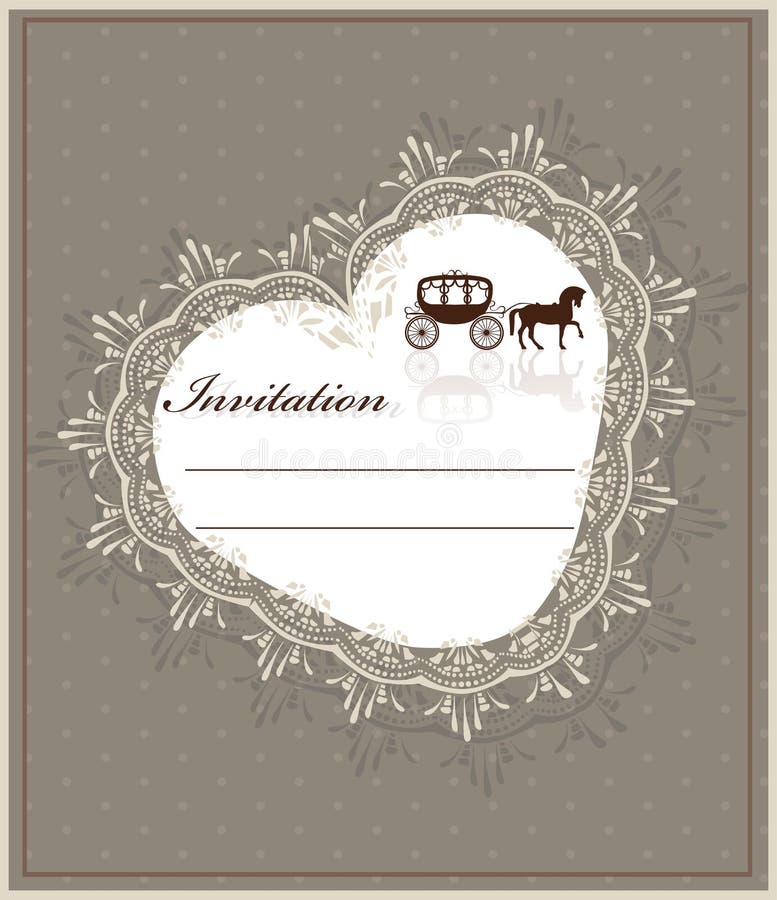 Lace Heart Shape Invitation Card Stock Vector - Illustration of holiday ...