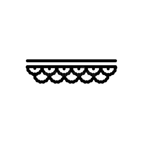 Black Line Icon for Lace, Lacework and Cordon Stock Illustration ...