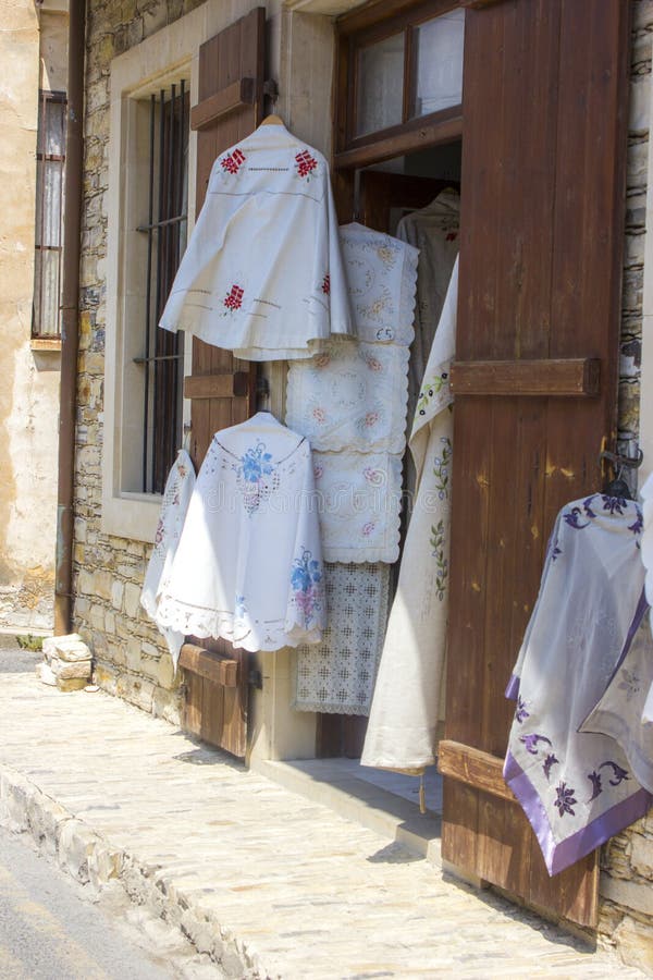 Traditional lace on Cyprus stock photo. Image of outdoors - 114171250
