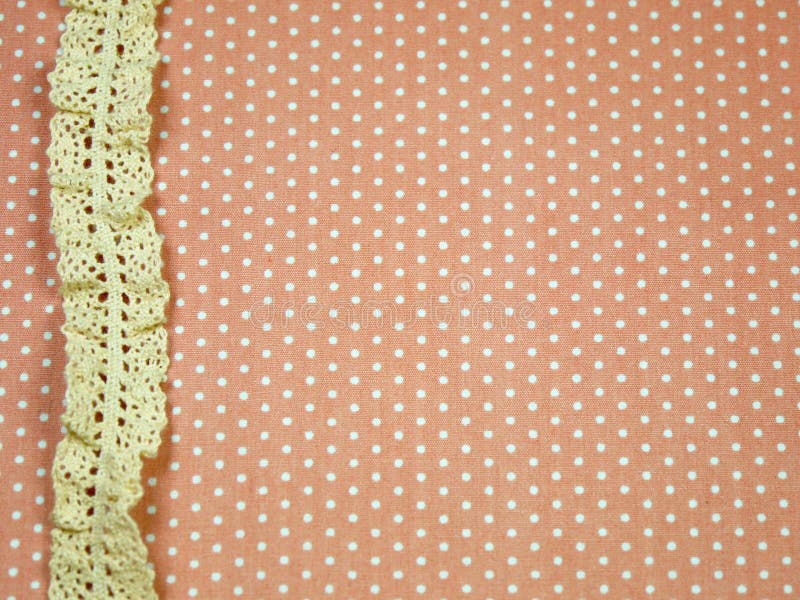 Lace Line on Orange Polka Dot Background Stock Photo - Image of cloth ...