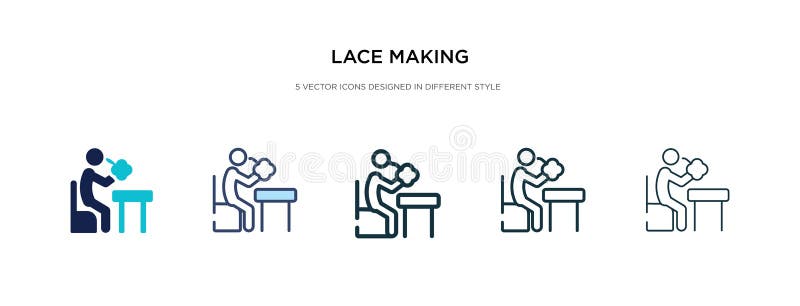 Lace Making Icon in Different Style Vector Illustration. Two Colored ...