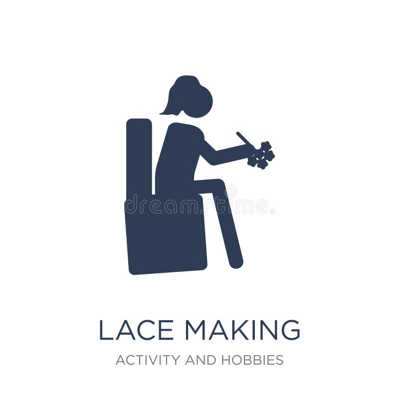 Lace Making Icon. Trendy Flat Vector Lace Making Icon on White B Stock ...