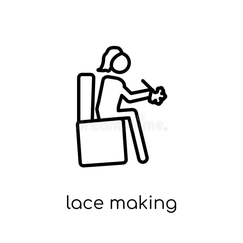 Lace Making Icon. Trendy Modern Flat Linear Vector Lace Making I Stock ...
