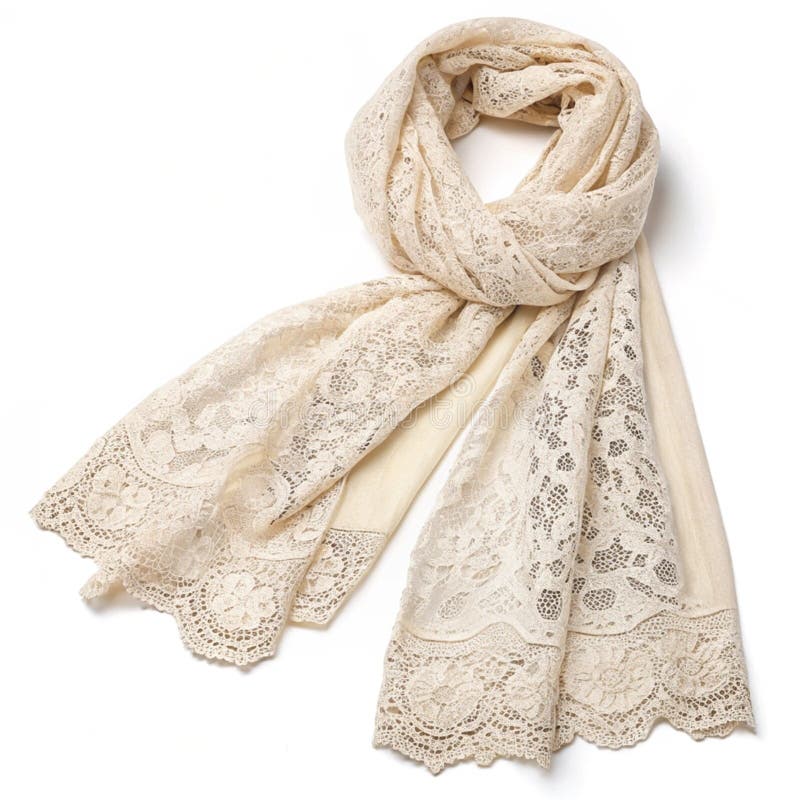 Lace Overlay Scarf Isolated on Transparent Background Stock ...