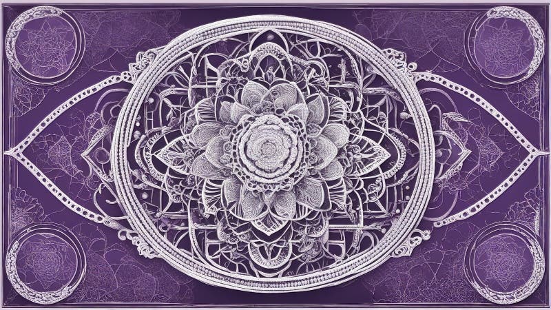 Lace Pattern _A White Dotwork Geometry Illustration with a Realistic ...