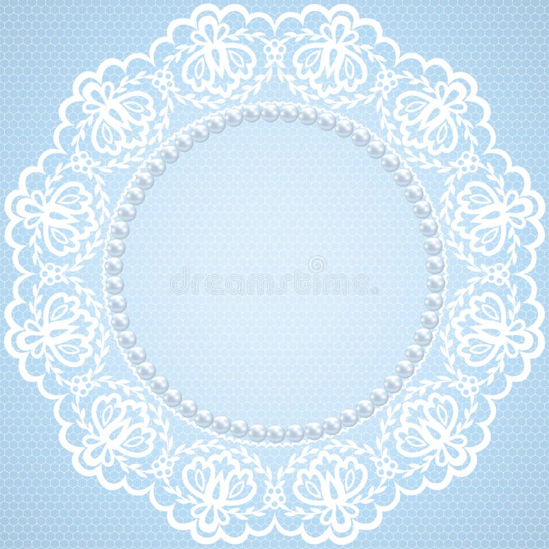Lace and pearl frame stock vector. Illustration of white - 33697890