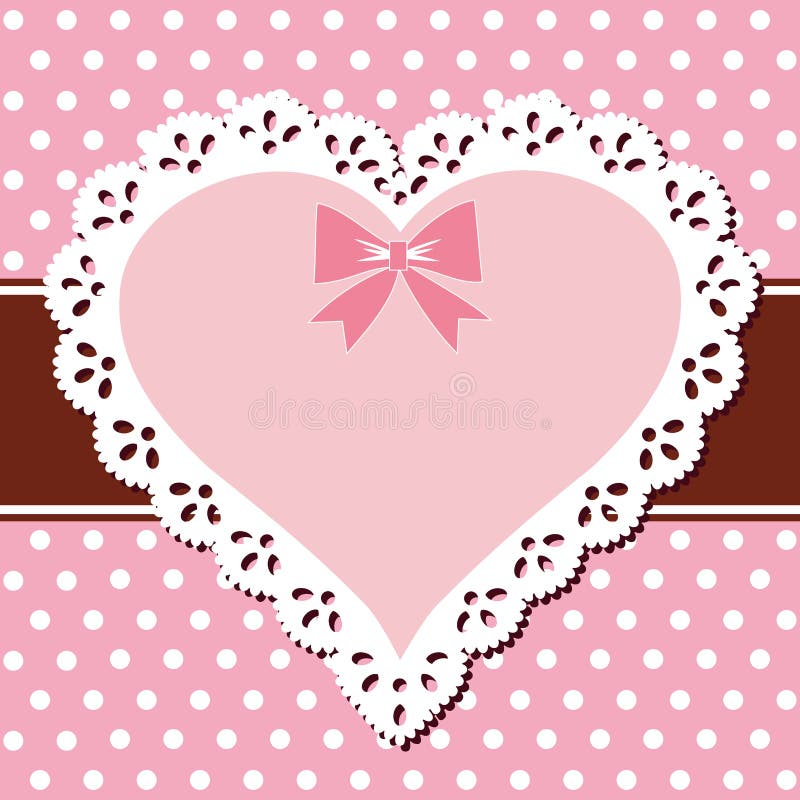 Lace pink heart stock vector. Illustration of ribbon - 18945812