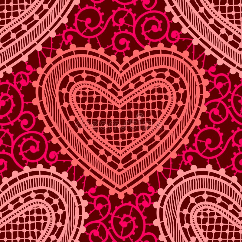 Lace. Red Seamless Pattern. Stock Vector - Illustration of swirl, pink ...