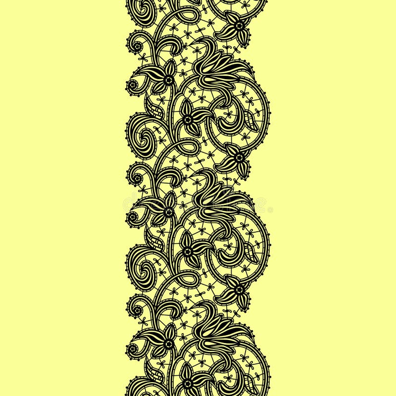 Lace Ribbon Seamless Pattern Background. Stock Vector - Illustration of ...