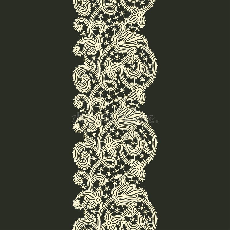 Lace Ribbon Seamless Pattern Background. Stock Vector - Illustration of ...