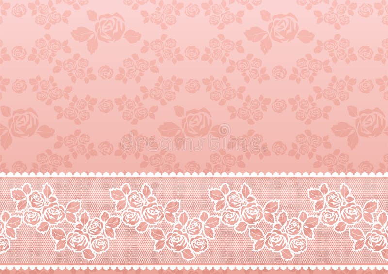 Pink and White Background with Lace Stock Vector - Illustration of card ...
