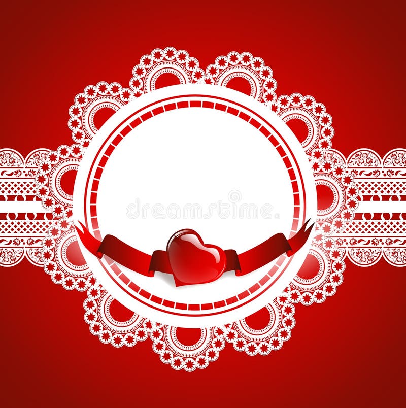 Vintage lace heart frame stock vector. Illustration of celebration ...
