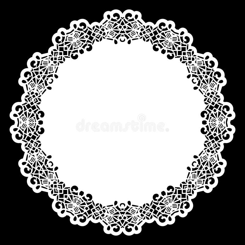 Lace Round Paper Doily, Lacy Snowflake, Greeting Element, Template for ...