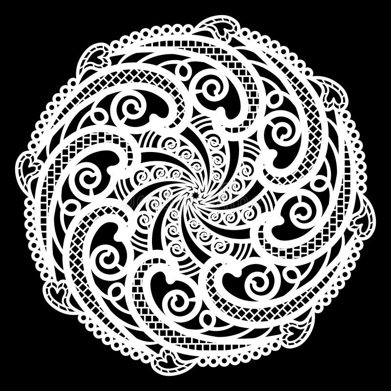 Lace Round Paper Doily, Lacy Snowflake, Greeting Element, Template for ...