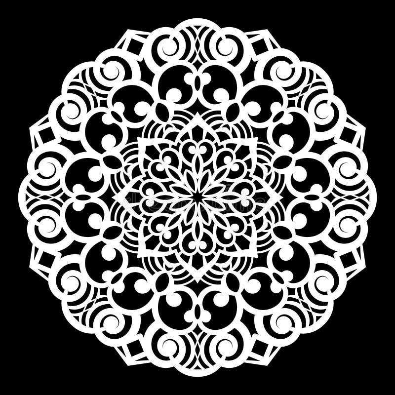 Lace Round Paper Doily, Lacy Snowflake, Greeting Element, Template for ...