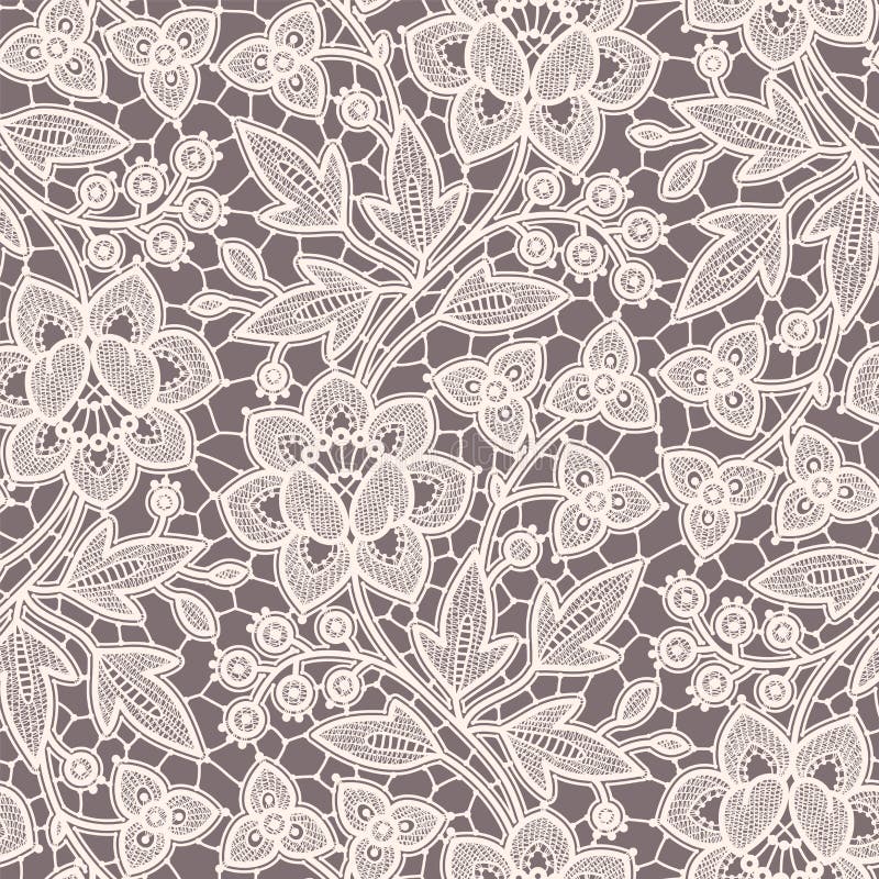 Lace Seamless Pattern. Brown Background Stock Vector - Illustration of ...