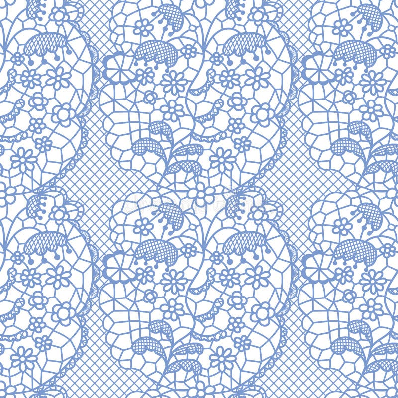 Lace Seamless Pattern with Flowers Stock Vector - Illustration of ...