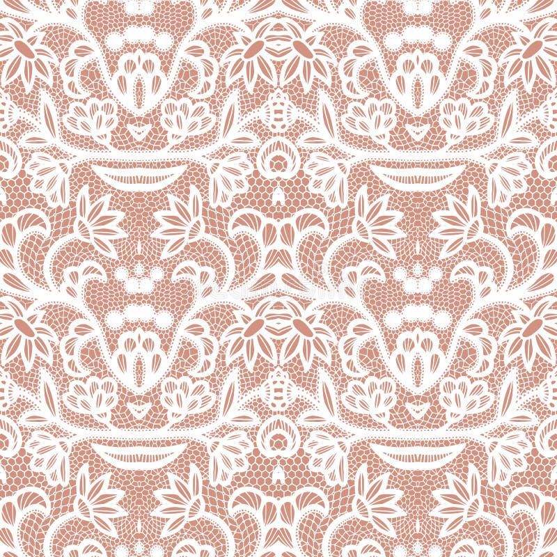 Lace Seamless Pattern with Flowers Stock Illustration - Illustration of ...