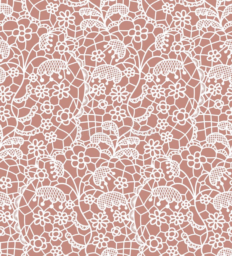 Lace Seamless Pattern with Flowers Stock Vector - Illustration of ...
