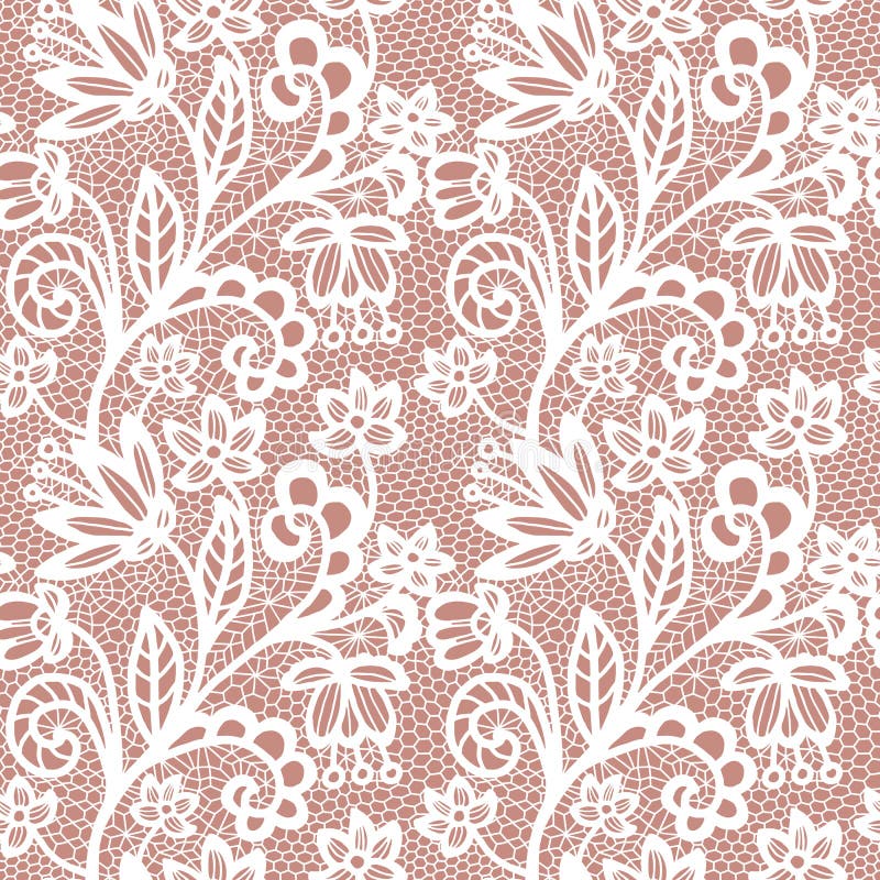 Lace Seamless Pattern with Flowers Stock Vector - Illustration of hand ...