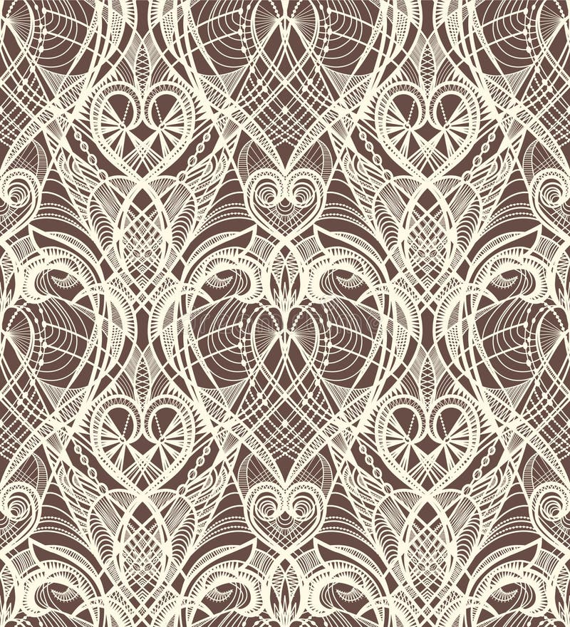 Lace Seamless Pattern. stock vector. Illustration of heart - 55023616
