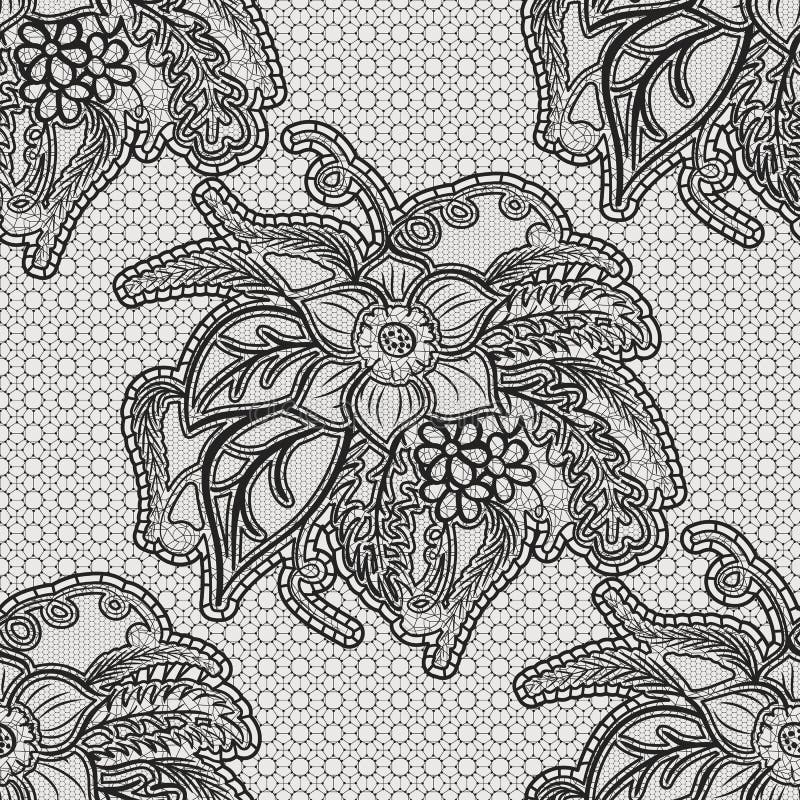 Lace Seamless Texture with Large Flowers. Repetitive Net Pattern Stock ...