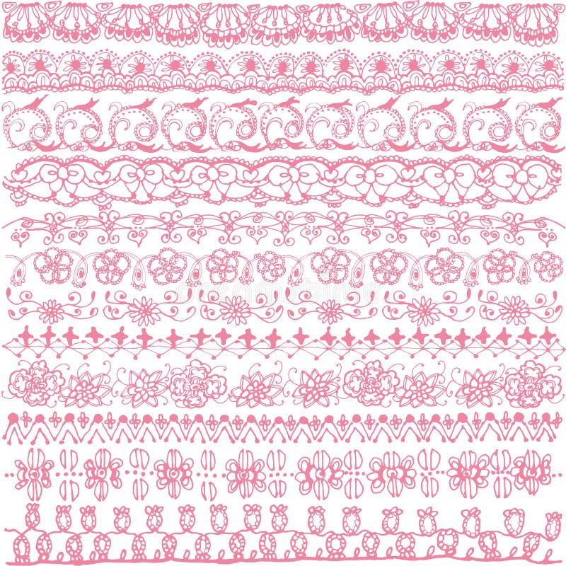 Lace borders on white stock vector. Illustration of border - 80948369