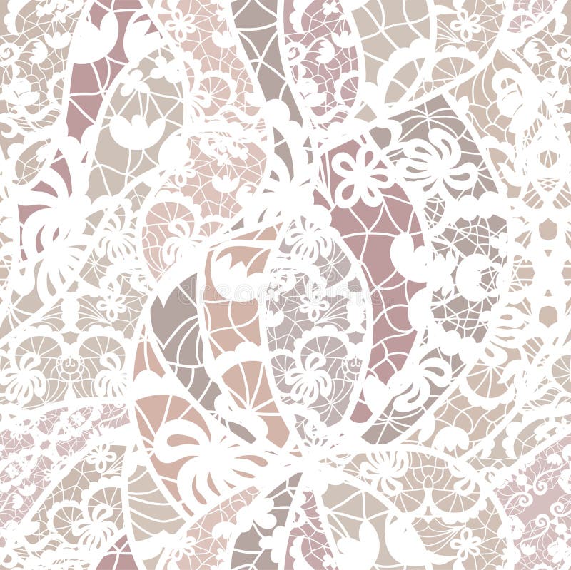 Lace Vector Fabric Seamless Pattern Stock Vector - Illustration of ...