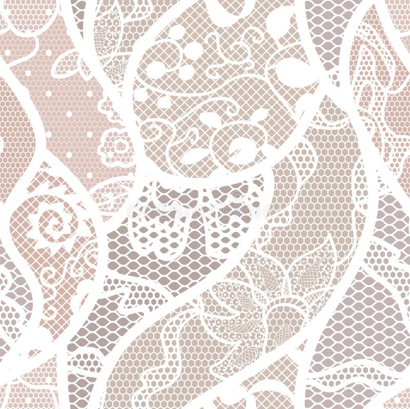 Lace Fabric Seamless Pattern Stock Illustration - Illustration of ...