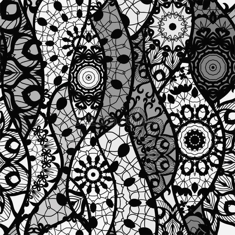 Black Lace Vector Fabric Seamless Pattern Stock Vector - Illustration ...