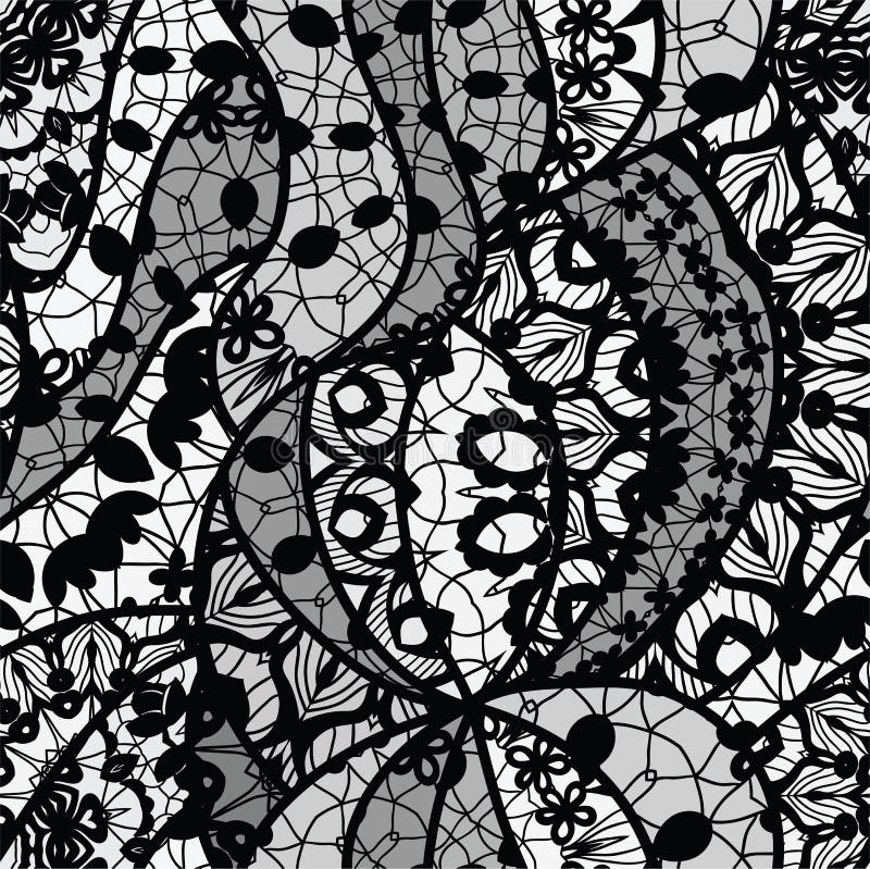 Lace Vector Fabric Seamless Pattern Stock Vector - Illustration of ...