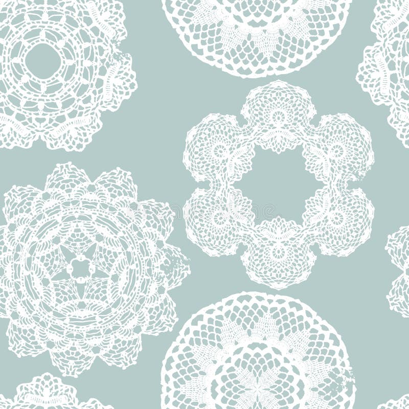 Lace White Seamless Mesh Pattern. Stock Vector - Illustration of fabric ...
