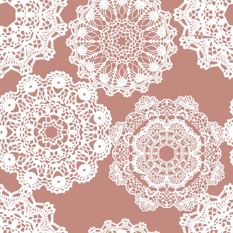 Lace White Seamless Mesh Pattern. Stock Vector - Illustration of ...