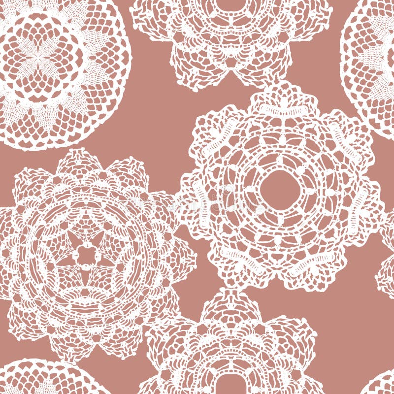 Lace White Seamless Mesh Pattern. Stock Vector - Illustration of decor ...