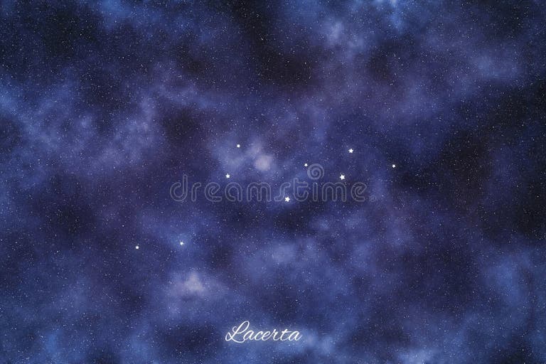 Lacerta Star Constellation, Brightest Stars, Lizard Constellation Stock ...