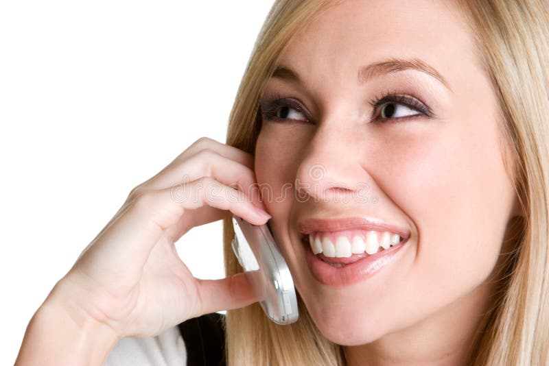 Lachende Frau am Telefon stockbild. Bild von telefon, zelle - 6882889