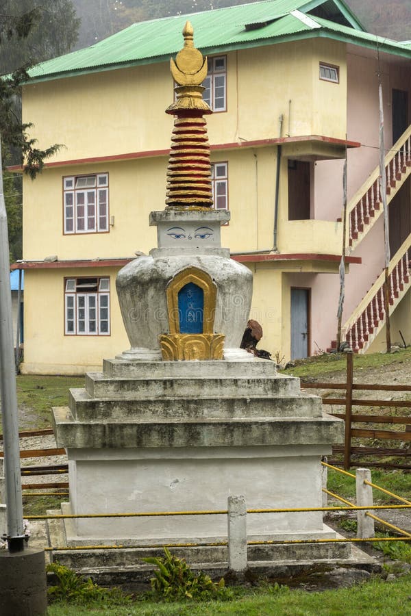 Stupa And Monastery View Of Himalayan Mountians - It Is A Famous ...