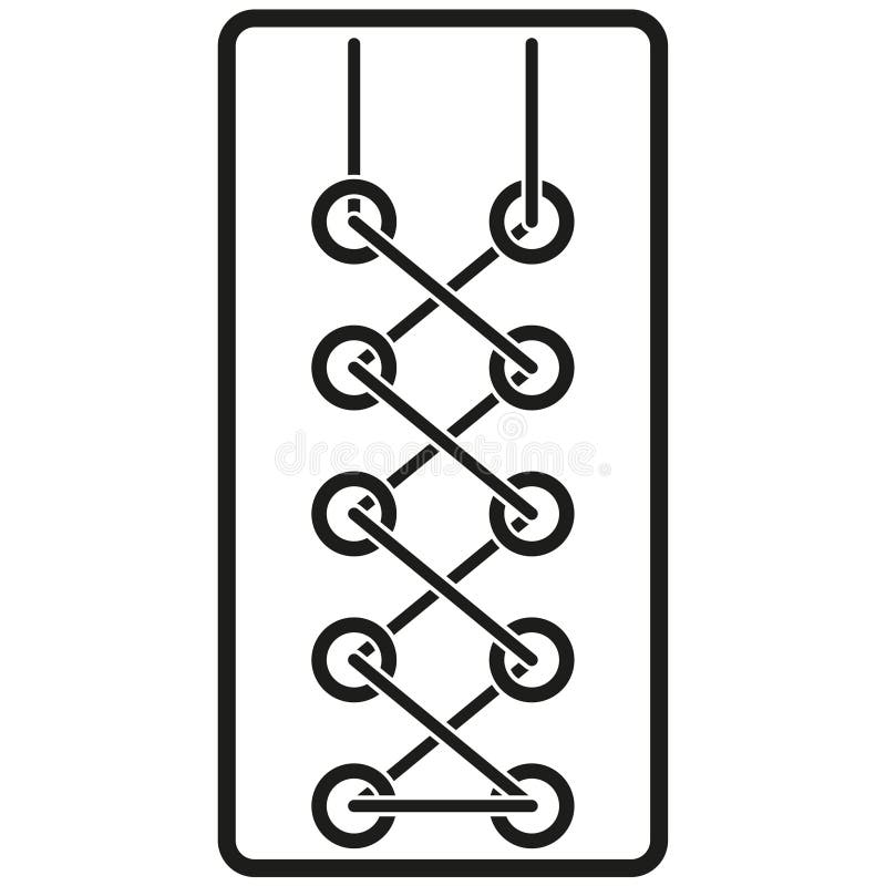 Lacing Pattern Icon. Shoe String Symbol. Crisscross Tied Design. Vector ...