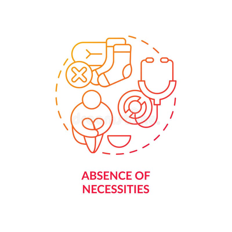 Lack of Access To Necessities Red Gradient Concept Icon Stock Vector ...